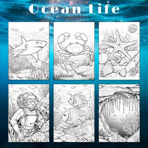 28 Ocean Life Coloring Page, Ocean Coloring, Sea Coloring Book, Adults ...