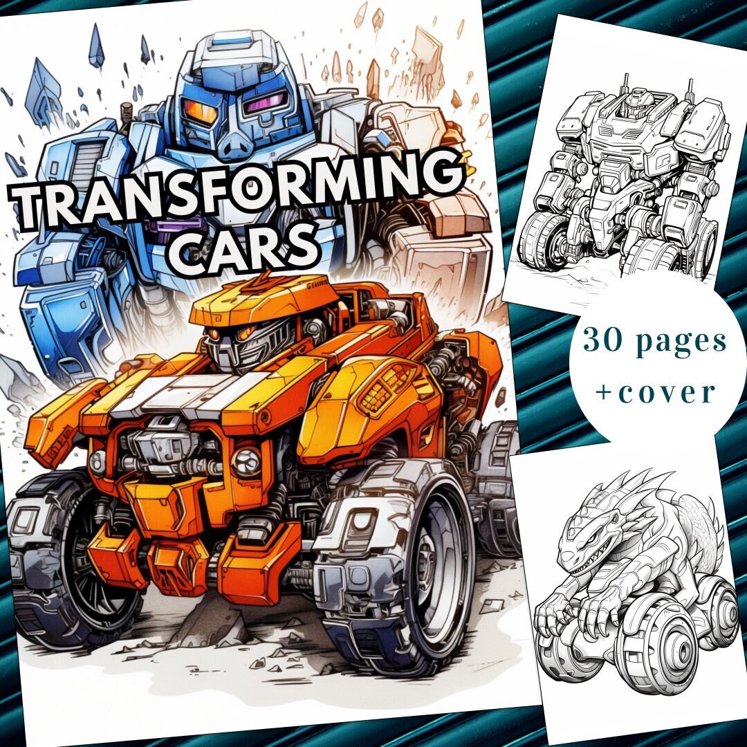 30 Car Coloring Book, Transformers Coloring Page, Transforming Cars ...