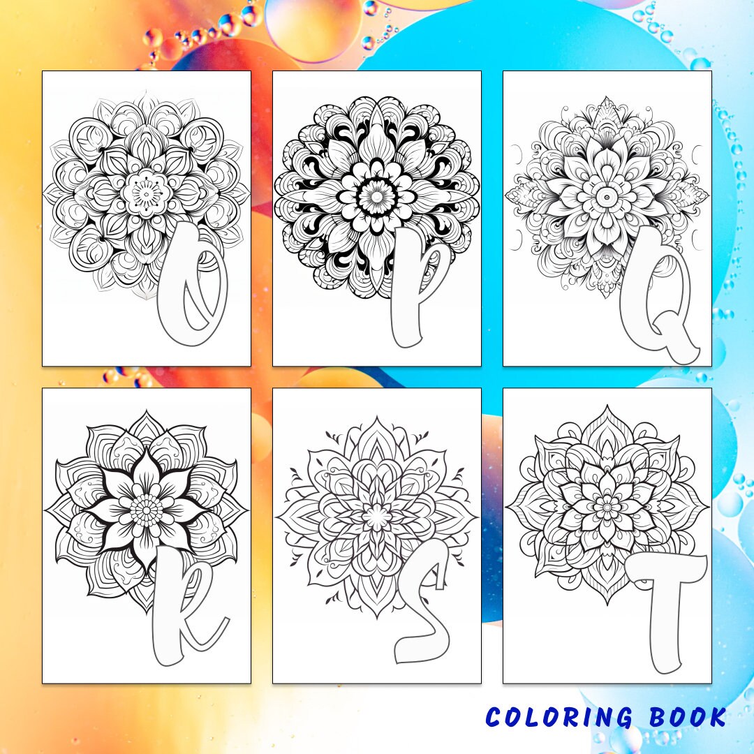 26 Mandala With Letters Coloring Page, Mandala Coloring Book, Letters ...