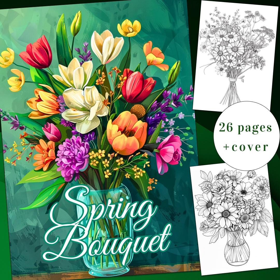 26 Spring Bouquets Coloring Page, Flowers Coloring, Spring Coloring ...