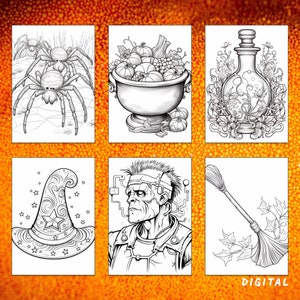 25 Halloween Coloring Page, Autumn Coloring, Magic Coloring Book ...