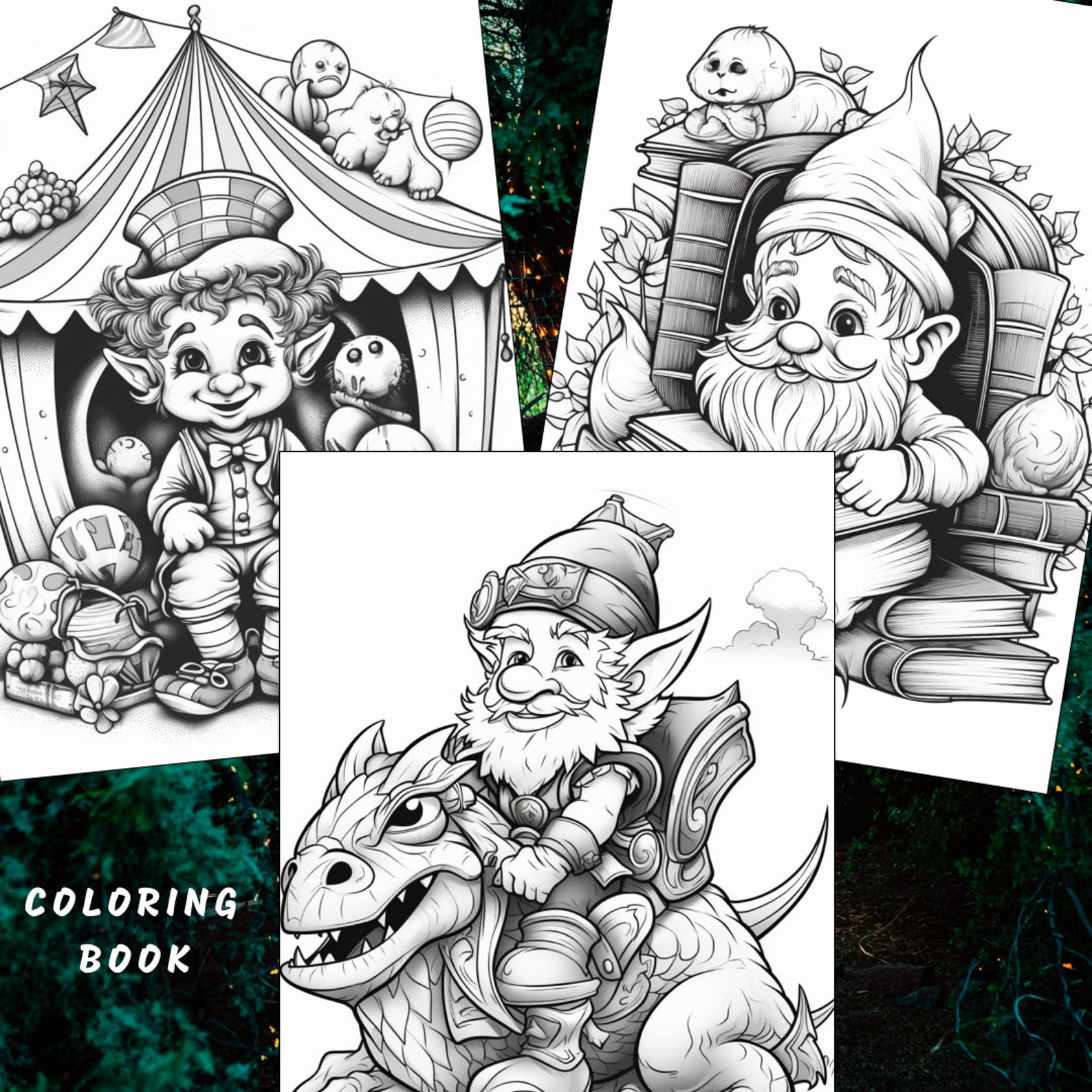26 Gnome Coloring Book, Gnome Coloring Pages, Fantasy, Coloring Gnome ...