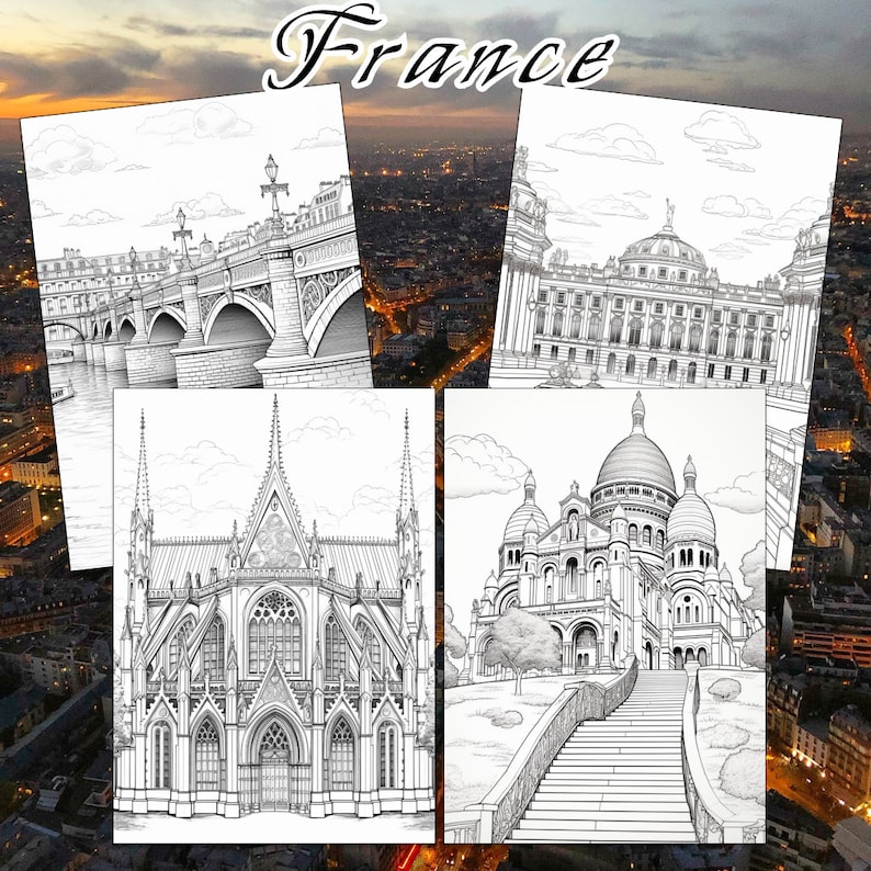 35 France Coloring Page, France Architecture Coloring, French Scenes ...