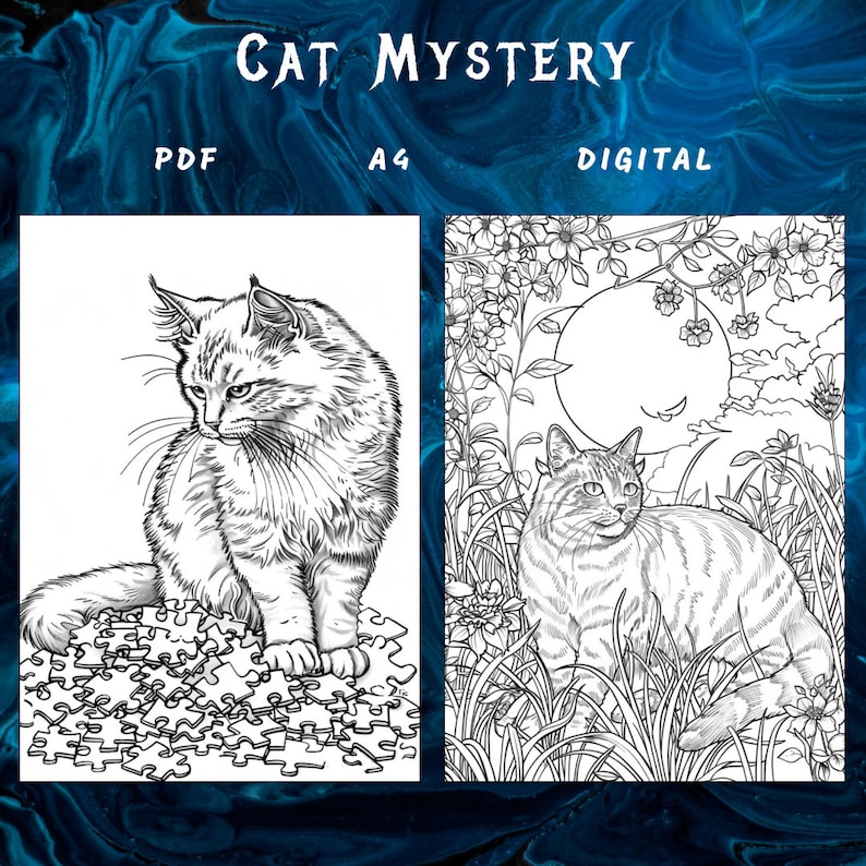 28 Cat Mystery Coloring Page, Cats Coloring Book, Kitten Coloring Book ...