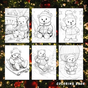 24 Winter Bear Coloring Page, Cute Bear Coloring Book, Bear Coloring ...