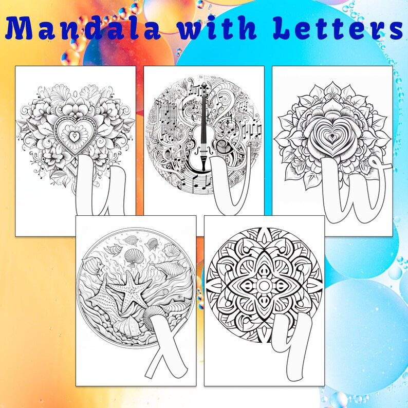26 Mandala With Letters Coloring Page, Mandala Coloring Book, Letters ...