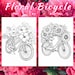 30 Floral Bicycle Coloring Page, Flower Coloring Book, Bicycle Coloring ...