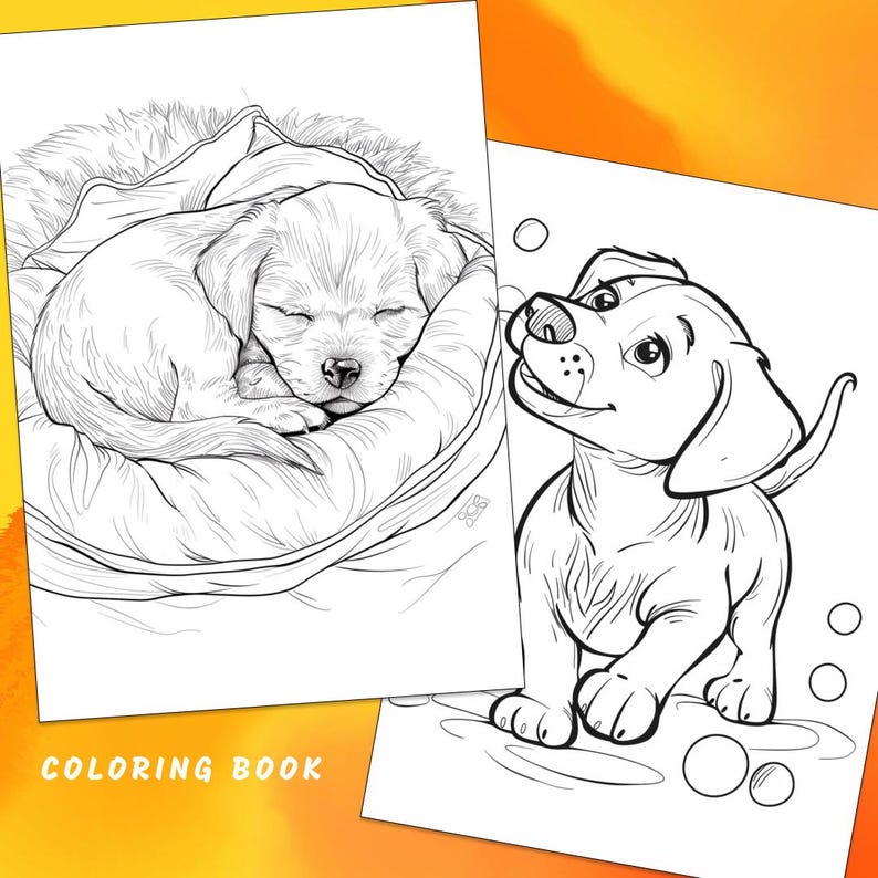 26 Puppy Coloring Page, Dogs Coloring Book, Cute Dog Coloring Book ...
