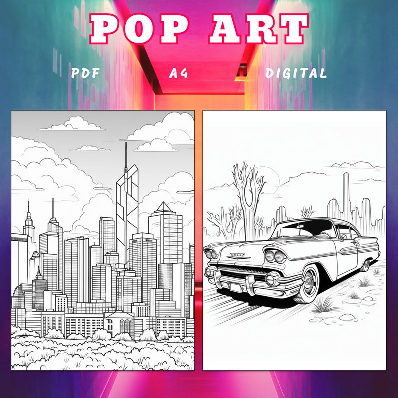 23 POP ART Coloring Page, Art Coloring Book, Pop Art Coloring Book ...