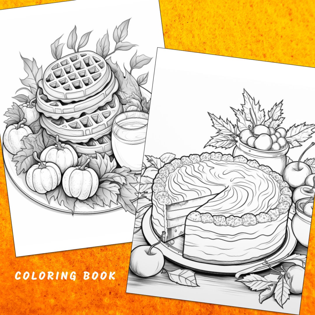 22 Autumn Recipes Coloring Page, Autumn Food Coloring, Coloring Book ...