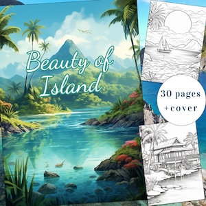 30 Beauty of Island Coloring Page, Island Coloring, Nature Coloring ...