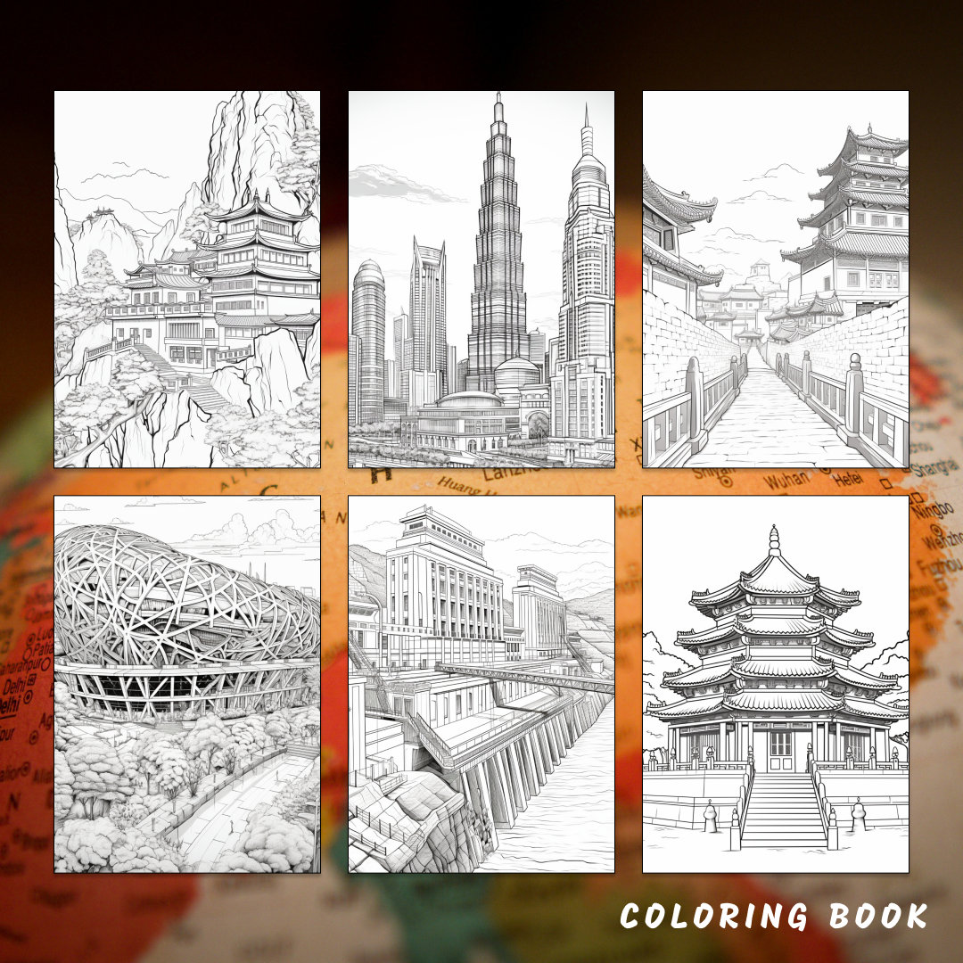 25 China Coloring Page, China Architecture Coloring, Chinese Scenes ...
