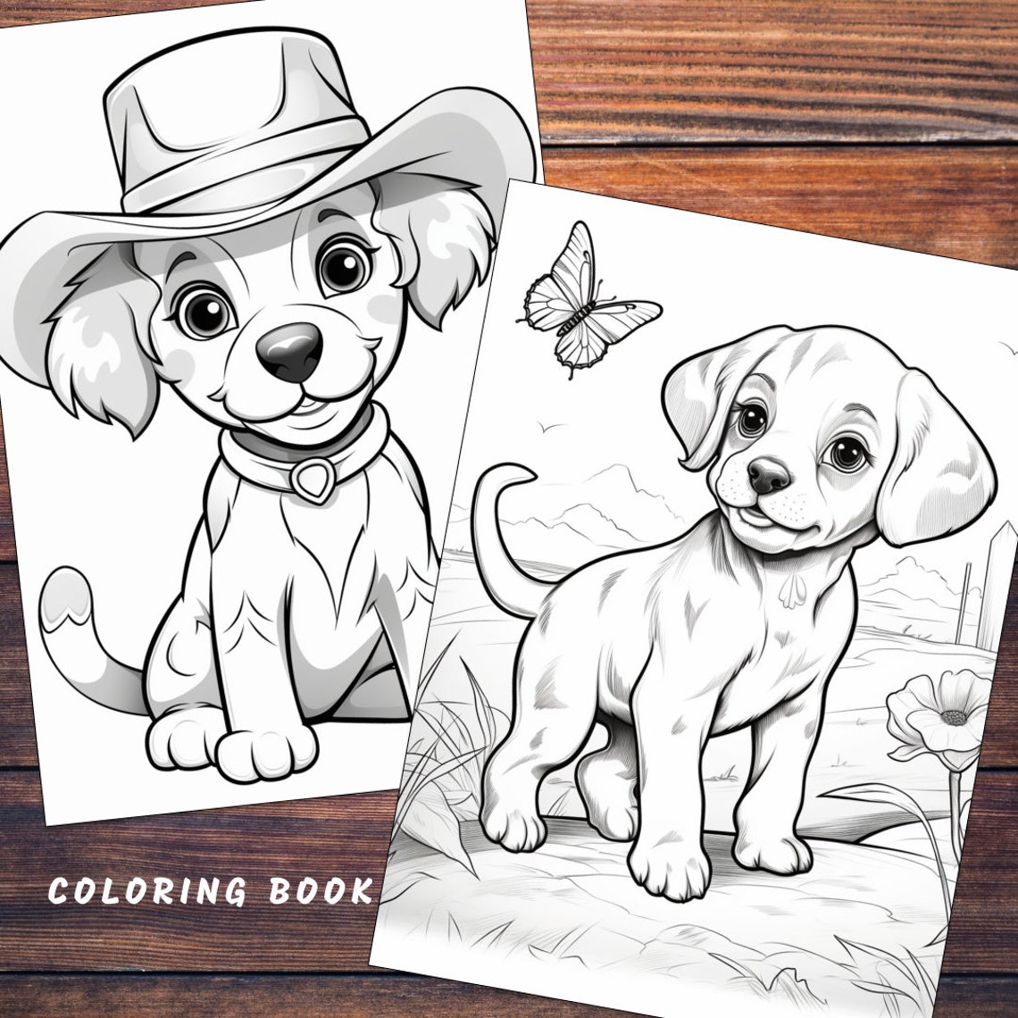 27 Puppy Coloring Page, Dogs Coloring Book, Cute Dog Coloring Book ...