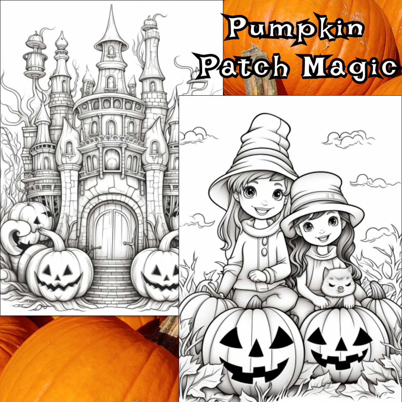 32 Autumn Pumpkins Magic Coloring Page, Autumn Coloring, Halloween ...