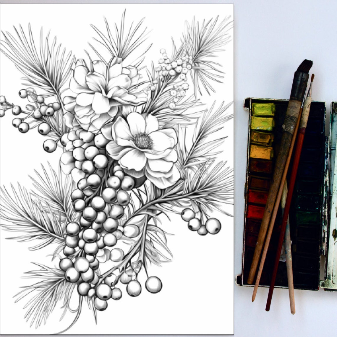 30 Seasonal Bouquets Coloring Page, Flower Coloring, Season Coloring ...