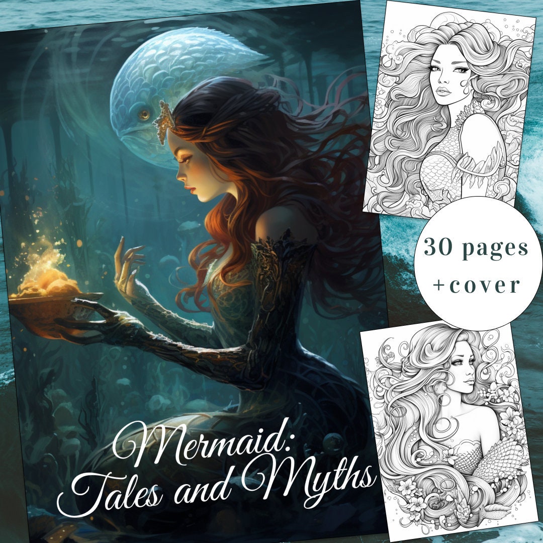 30 Mermaid Coloring Page, Mermaid Coloring Book, Coloring Book, Adults ...