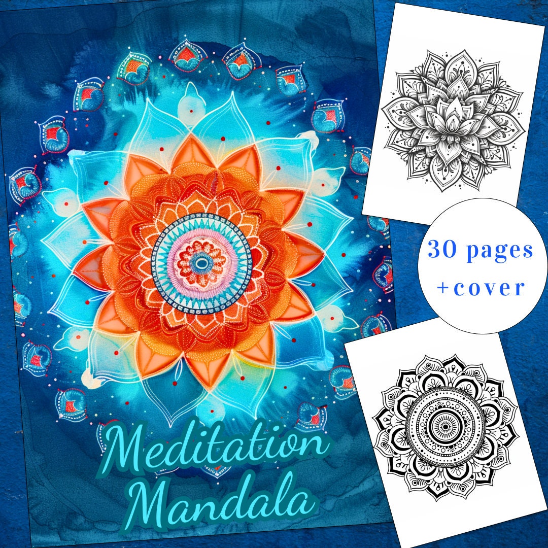 30 Meditation Mandala Coloring Page, Mandala Coloring Book, Meditation ...
