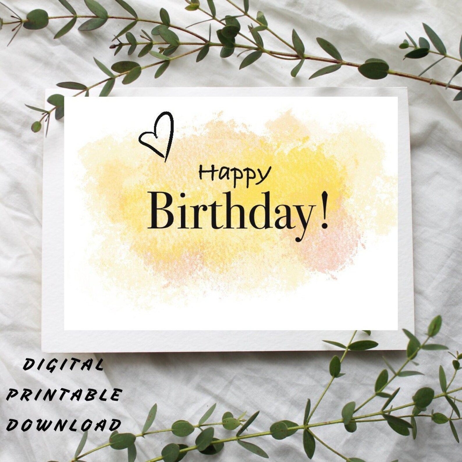 Printable Birthday Card, Happy Birthday Card, Digital Birthday Card ...