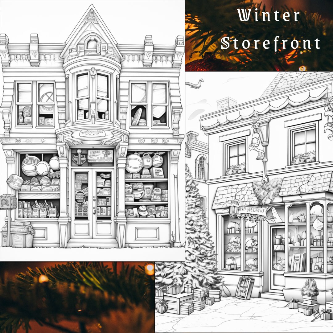 38 Winter Storefront Coloring Page, Fantasy Coloring, Winter Coloring ...