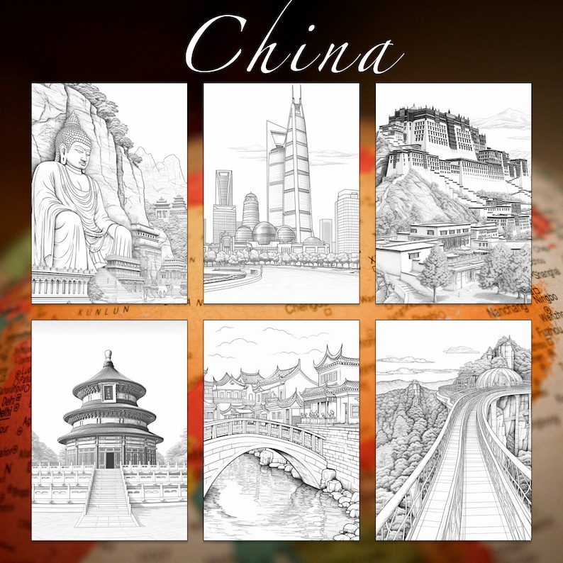 25 China Coloring Page, China Architecture Coloring, Chinese Scenes ...