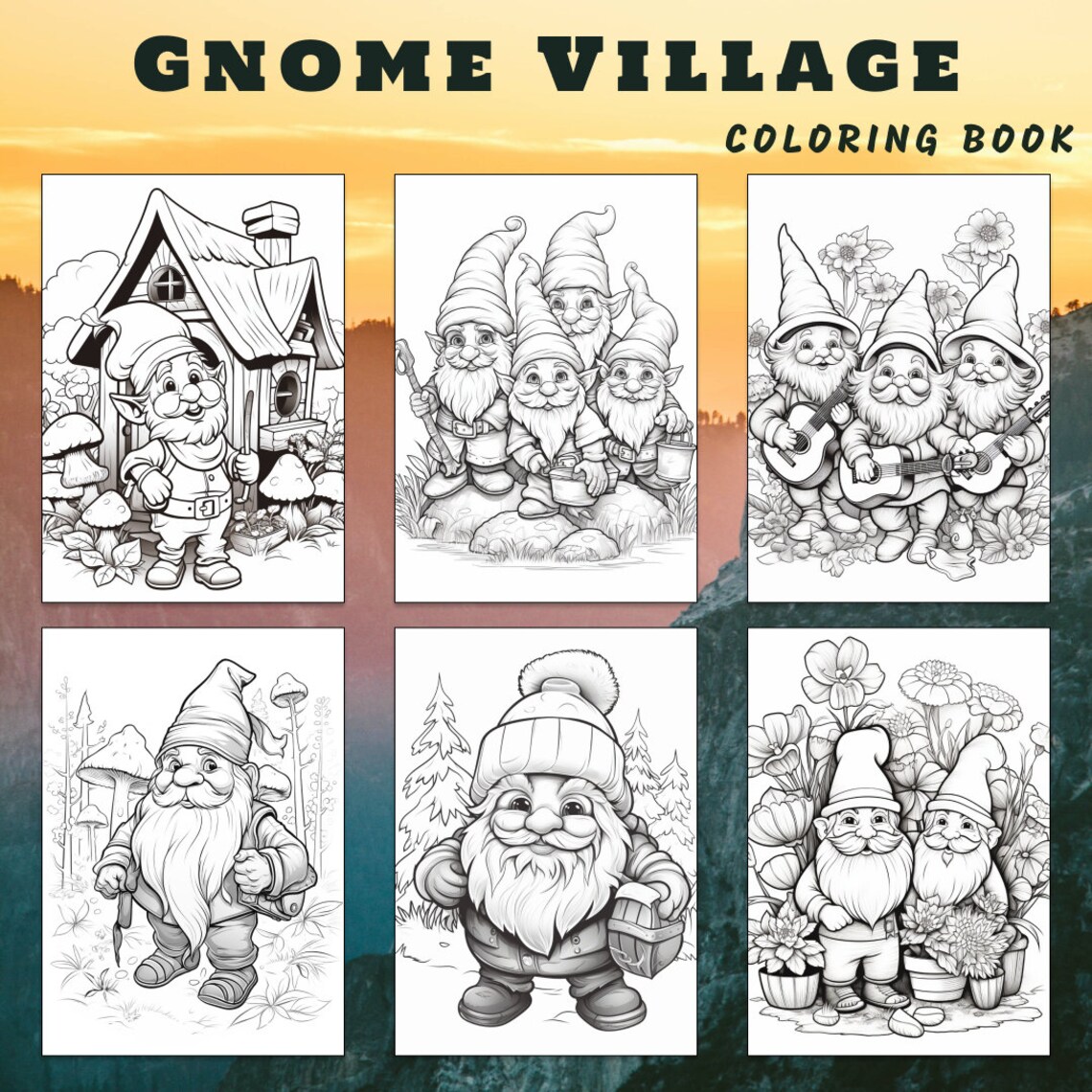 30 Gnome Coloring Book, Gnome Coloring Pages, Fantasy, Coloring Gnome ...