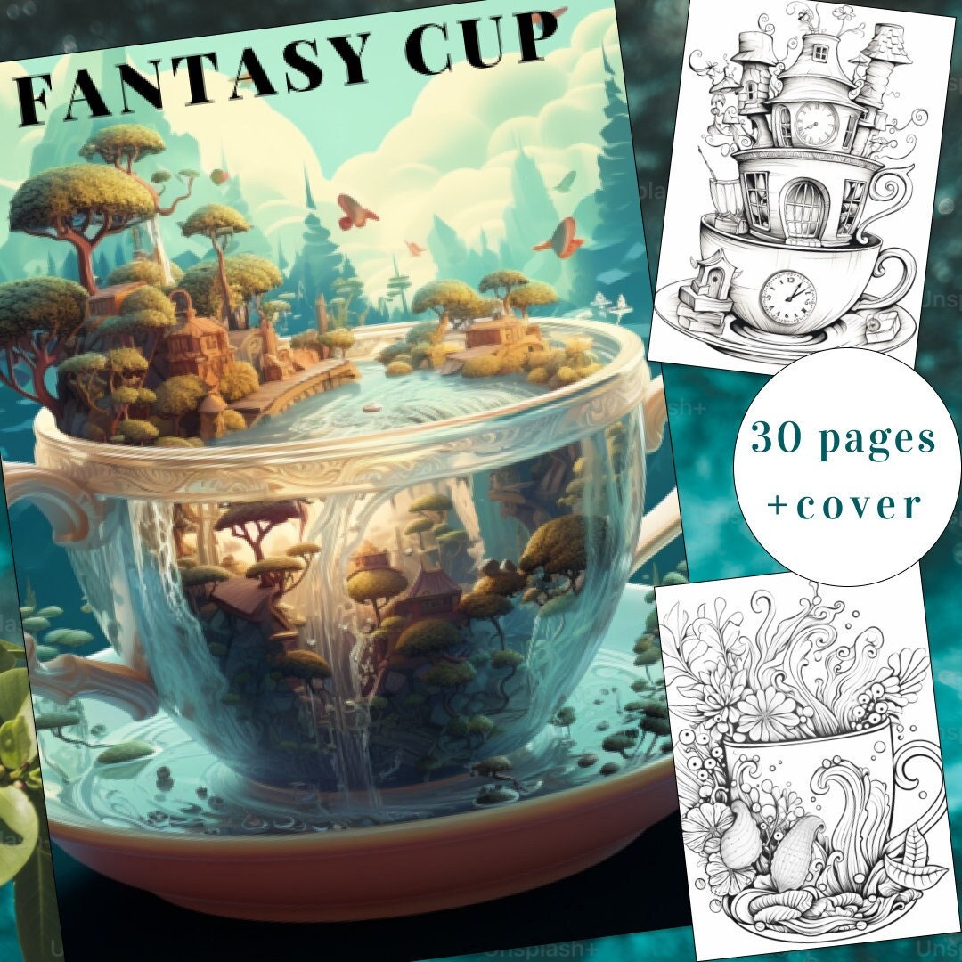 30 Fantasy Cup Magic Coloring Page, Fantasy Coloring, Halloween ...