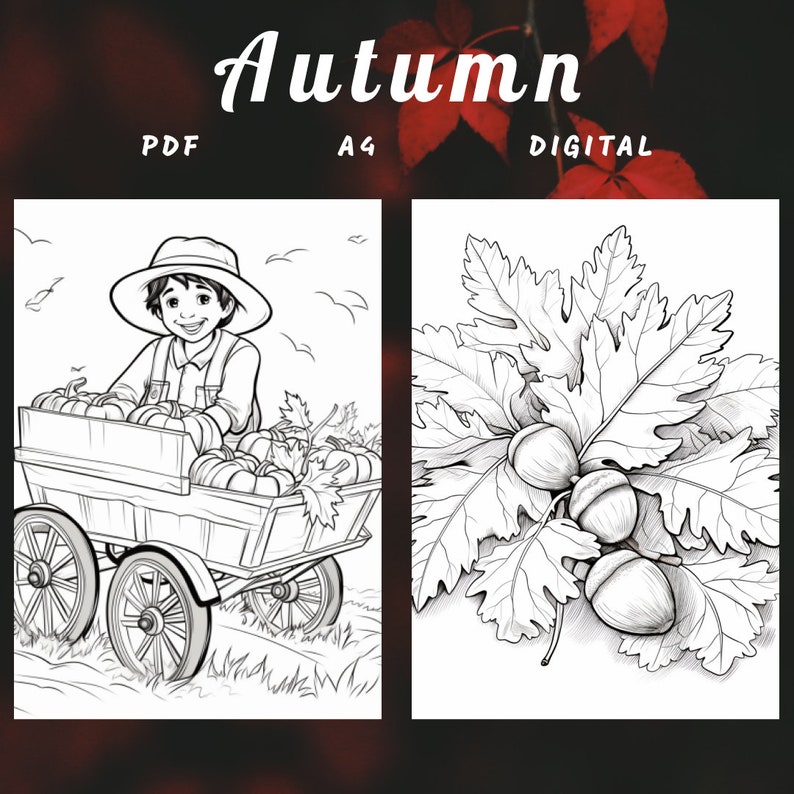 28 Autumn Coloring Page, Autumn Coloring, Autumn Coloring Book, Adults ...