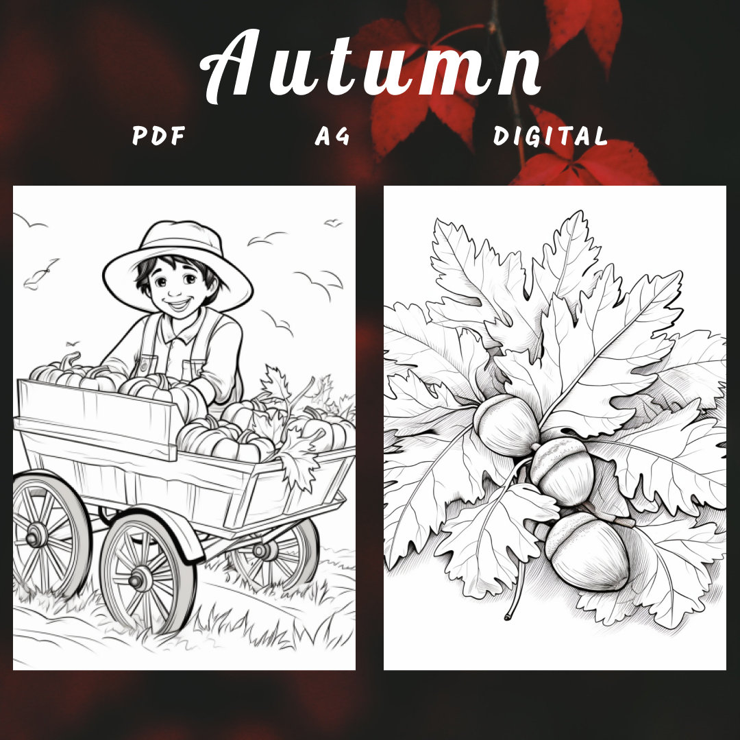 28 Autumn Coloring Page, Autumn Coloring, Autumn Coloring Book, Adults ...