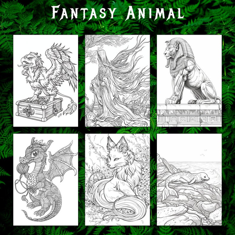23 Fantasy Animal Coloring Page, Fantasy Coloring,animal Coloring Book ...