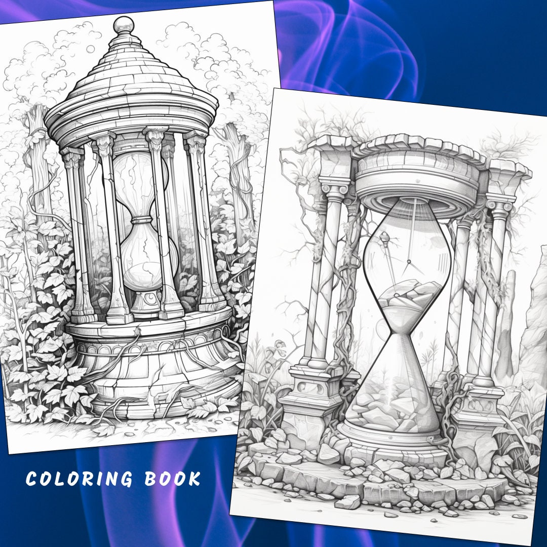 27 Fantasy Hourglass Coloring Page Fantasy Coloring - Etsy