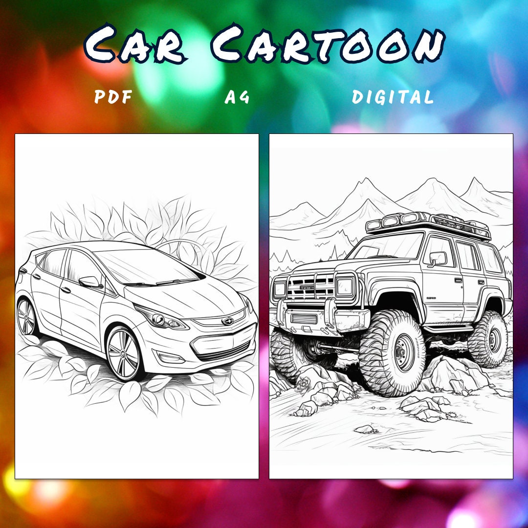 30 Car Coloring Book, Car Cartoon Coloring Page, Cars Coloring, Auto ...