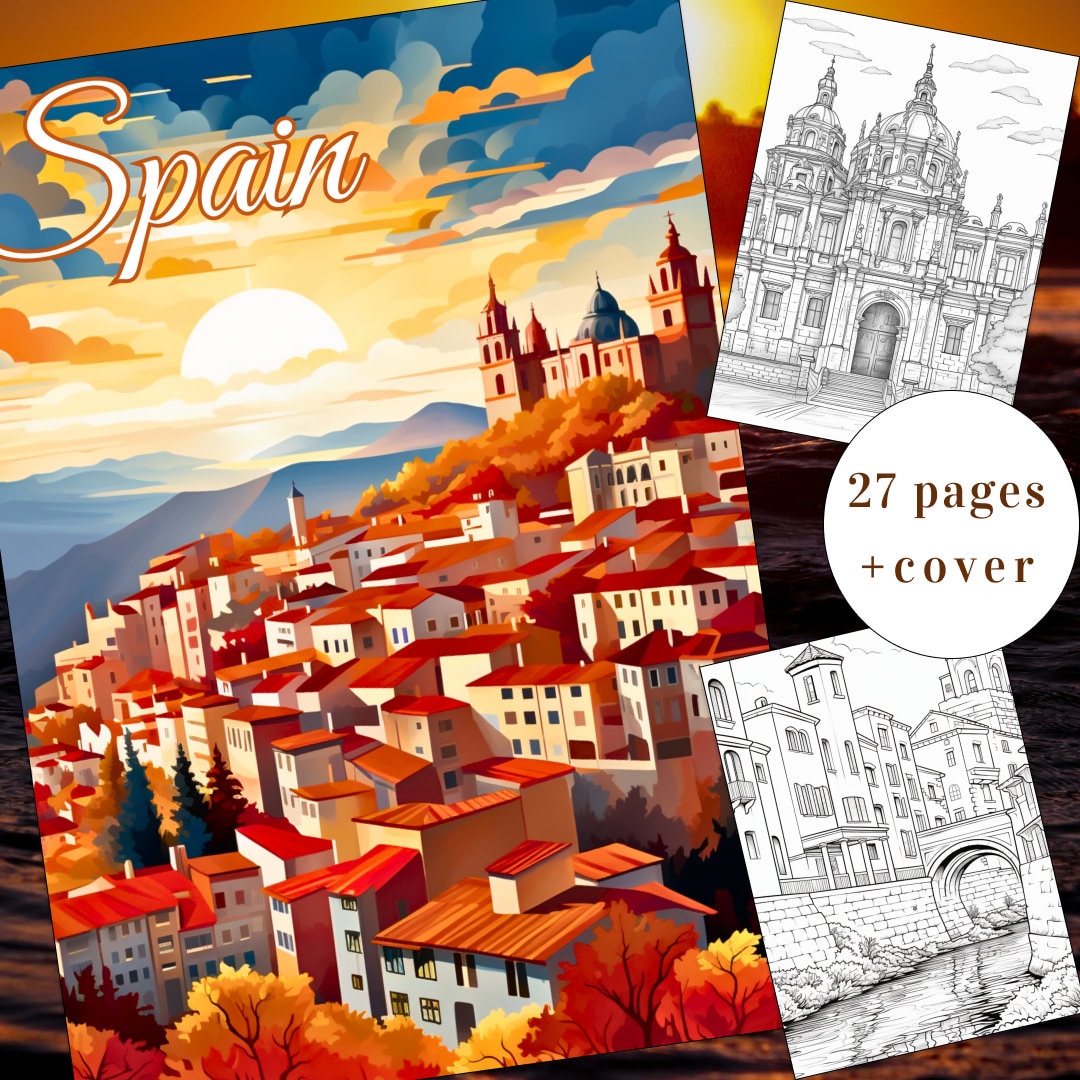 27 Spain Coloring Page, Spain Architecture Coloring, Spanish Scenes ...