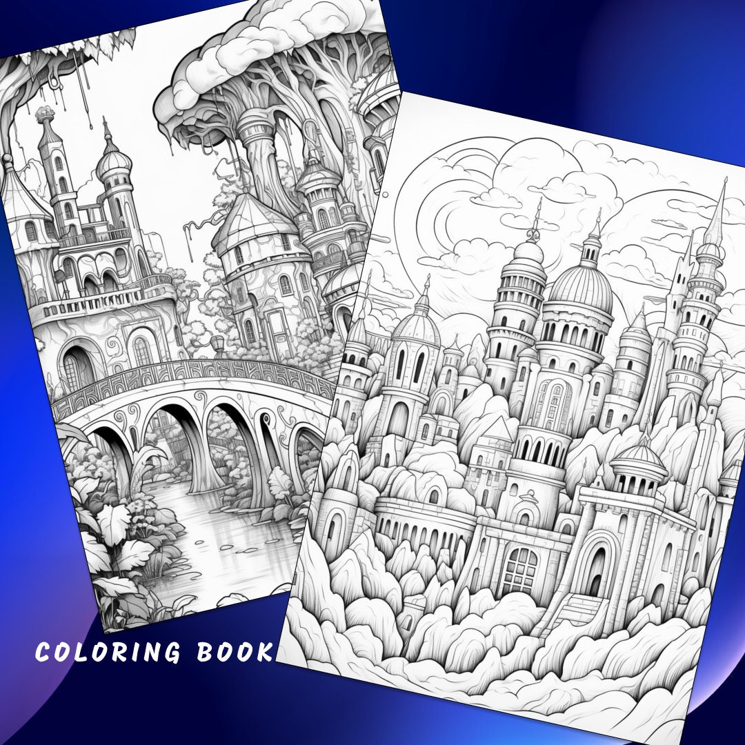 35 Fantasy City Coloring Page, City Coloring, Fantasy Coloring Book ...
