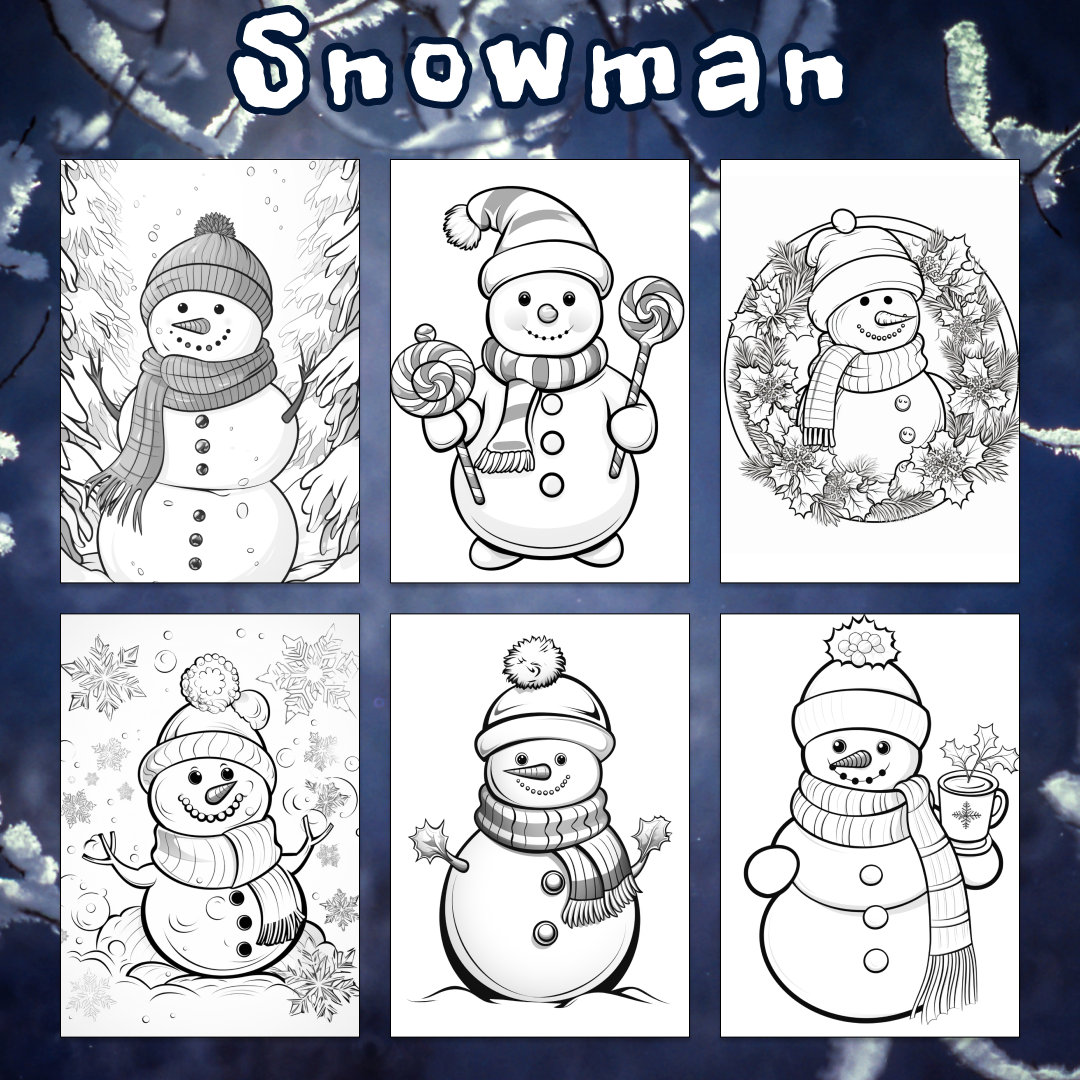 25 Snowman Coloring Page, Fantasy Coloring, Winter Coloring, Adults ...