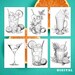 32 Cocktails Coloring Page, Cocktail Party Coloring, Drinks Coloring ...