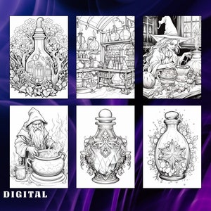 32 Fantasy Potion Coloring Page, Fantasy Coloring, Poison Coloring Book ...