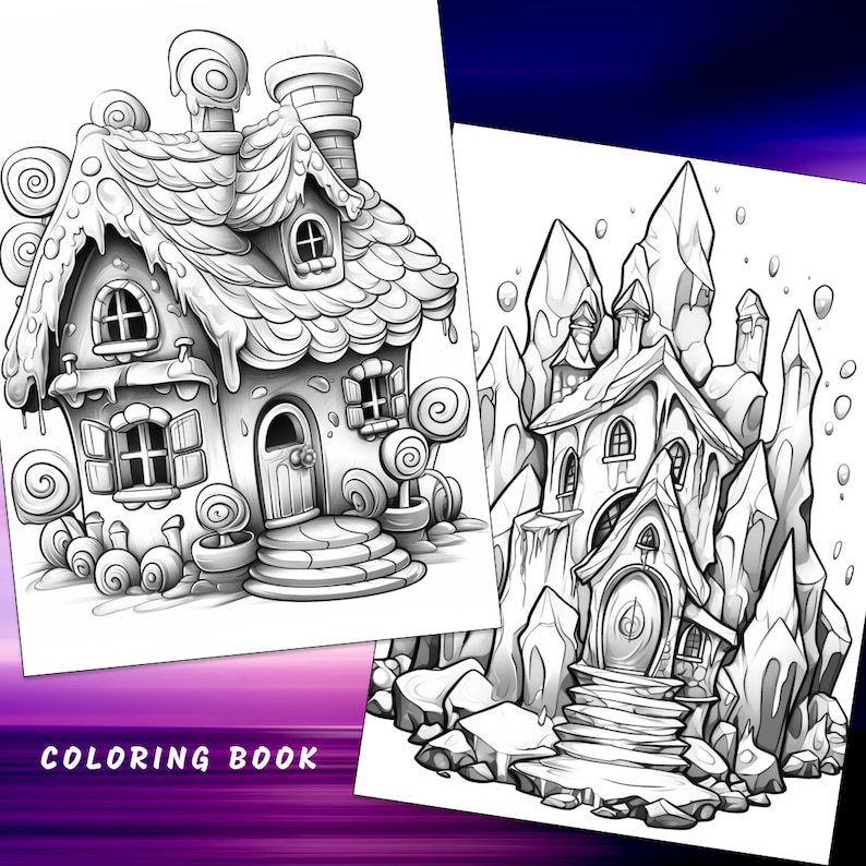 Fairy House Coloring Book, Fantasy Illustrations (printable PDF) - Etsy