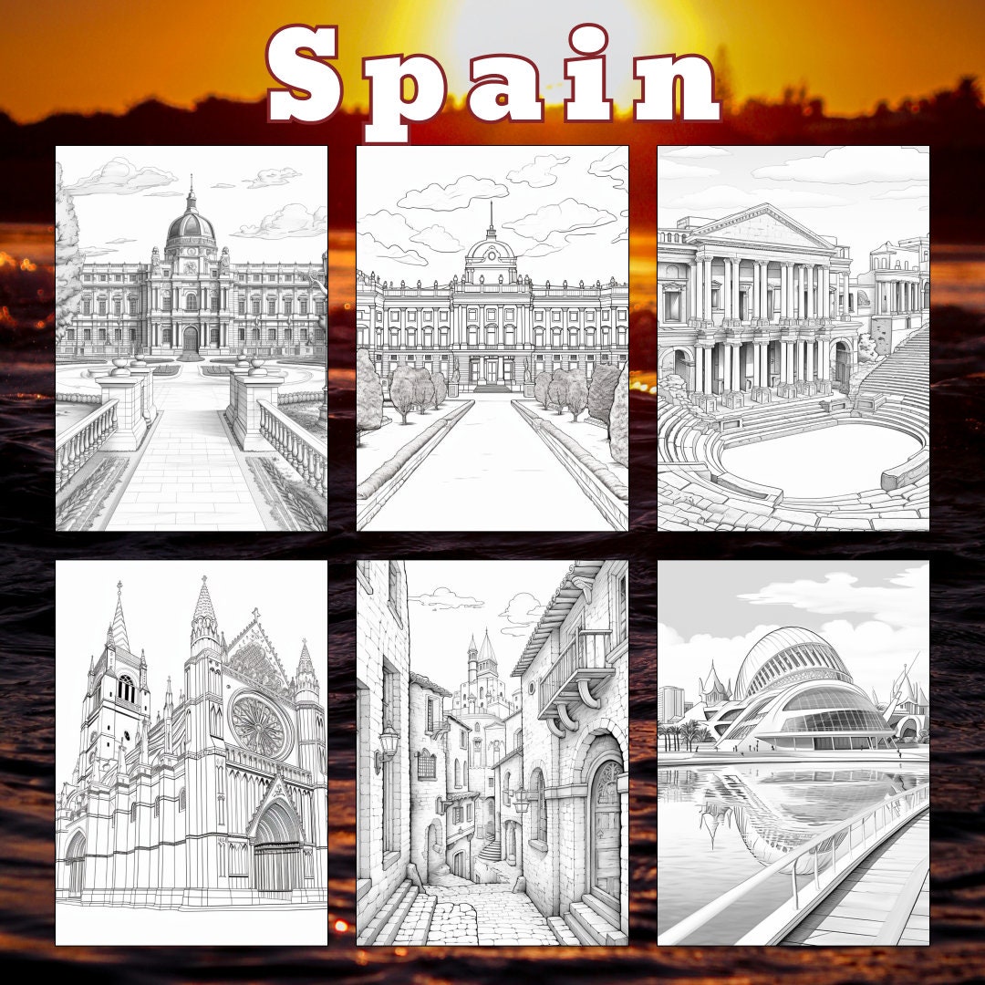 27 Spain Coloring Page, Spain Architecture Coloring, Spanish Scenes ...