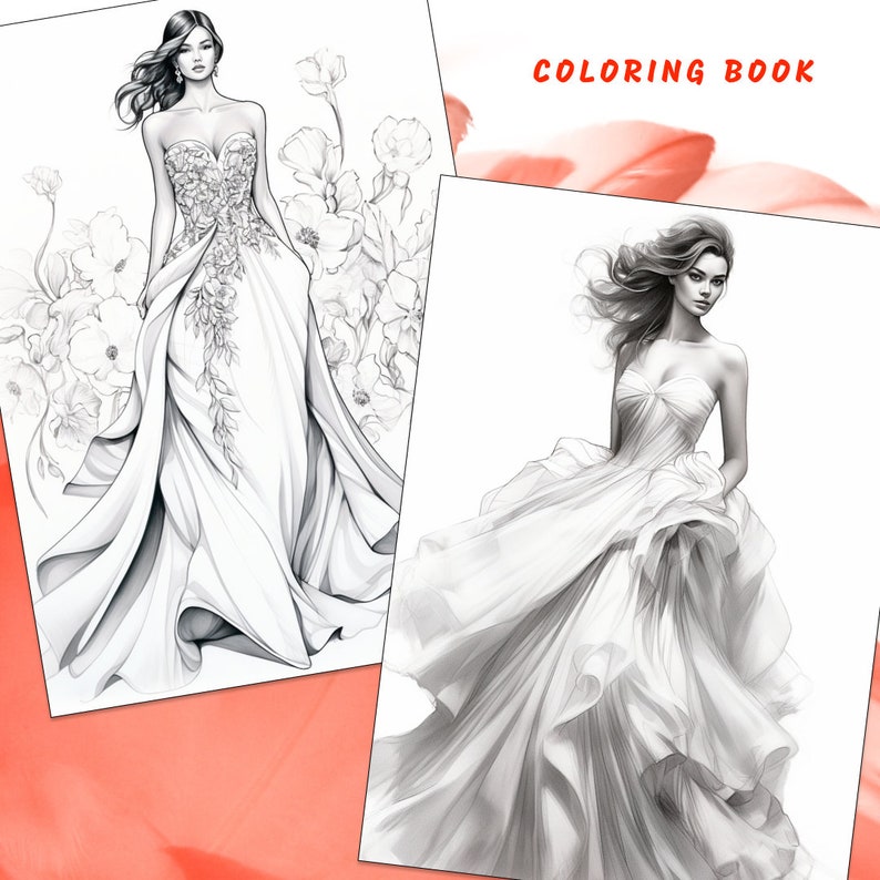 High Fashion Lady Coloring Book, 27 Page Printable (PDF) - Etsy