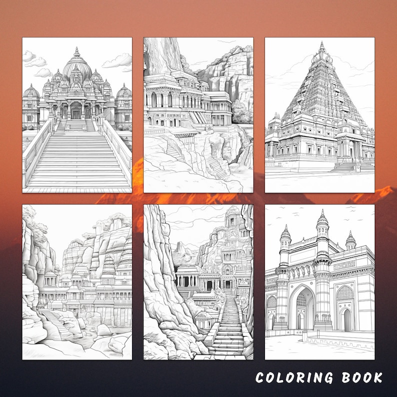 25 India Coloring Page, India Architecture Coloring, Indian Scenes ...