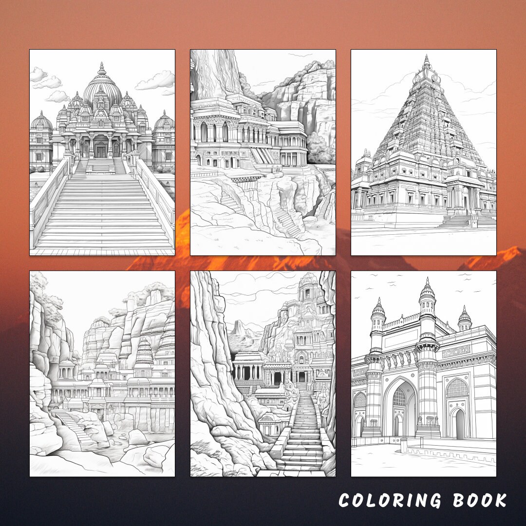 25 India Coloring Page, India Architecture Coloring, Indian Scenes ...