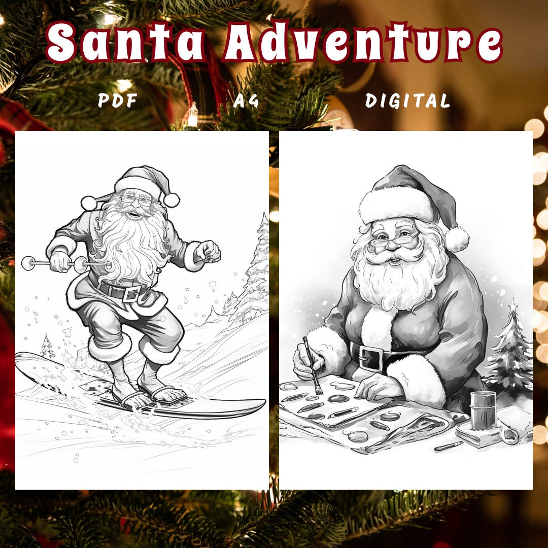 19 Santa Claus Coloring Page, Fantasy Coloring, Winter Coloring, Adults ...