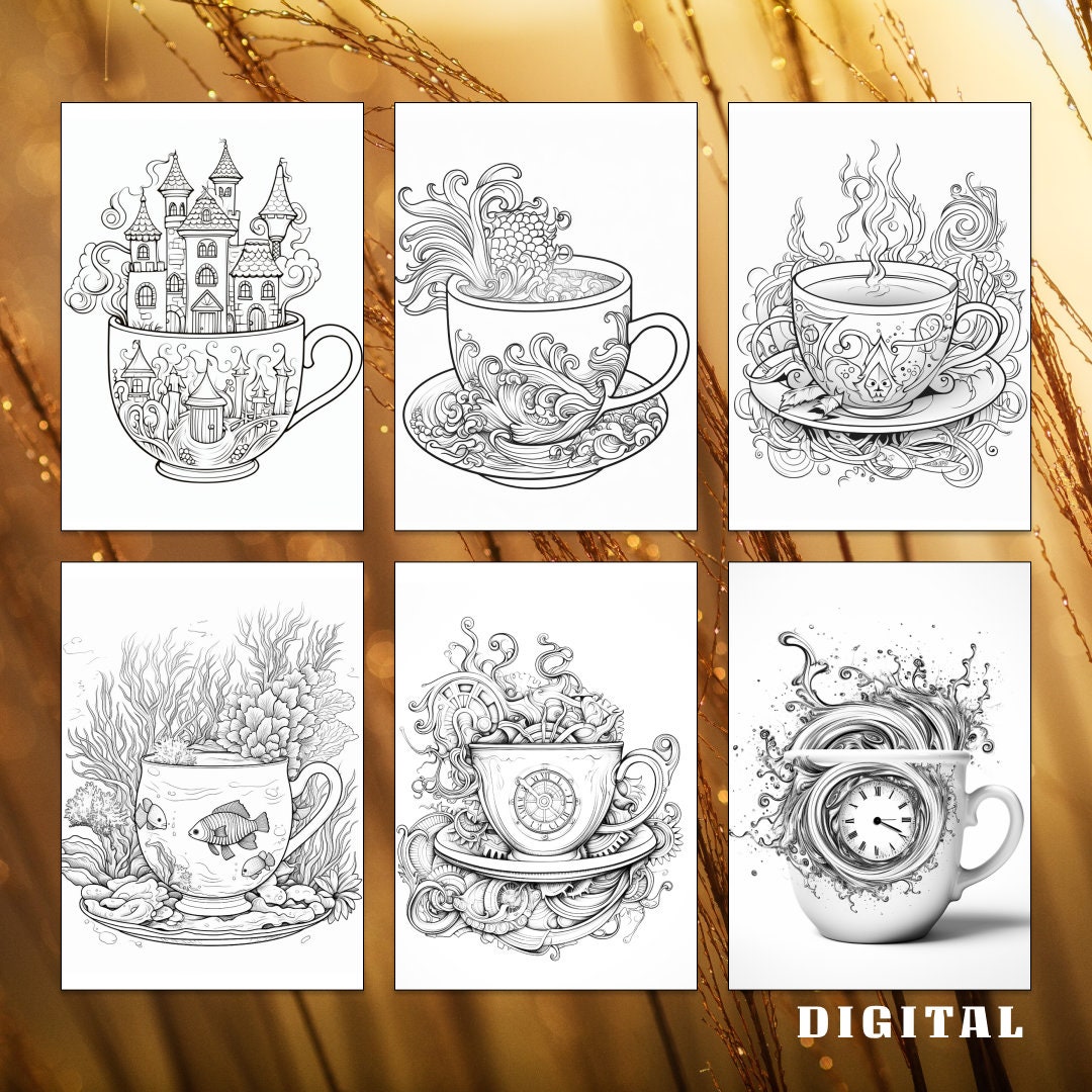 25 Fantasy Cup Coloring Page, Fantasy Coloring, Magic Coloring, Adults ...