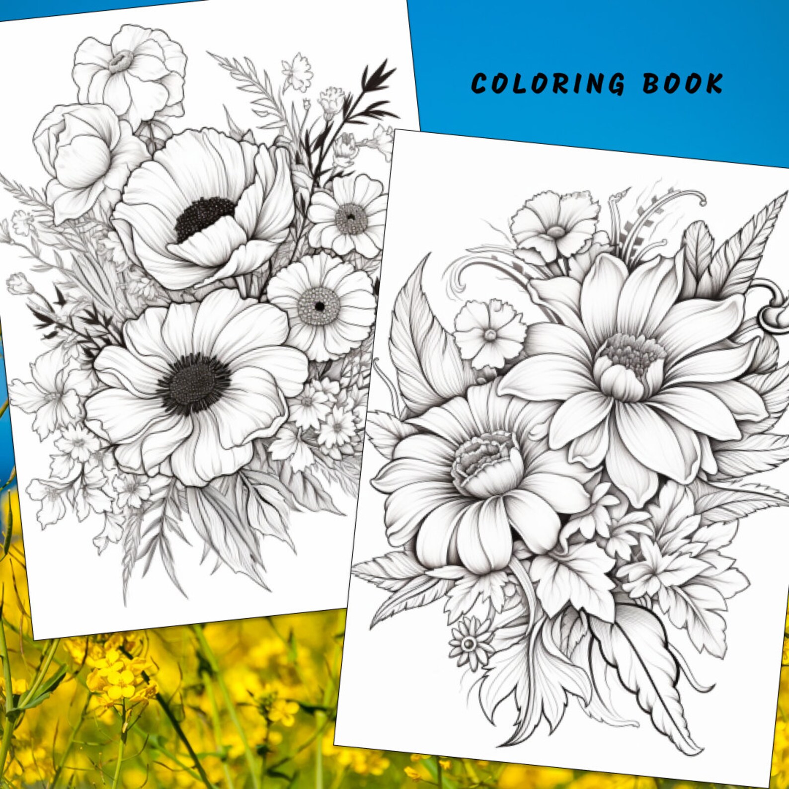 32 Autumn Wildflowers Coloring Page, Autumn Coloring Book, Flower ...