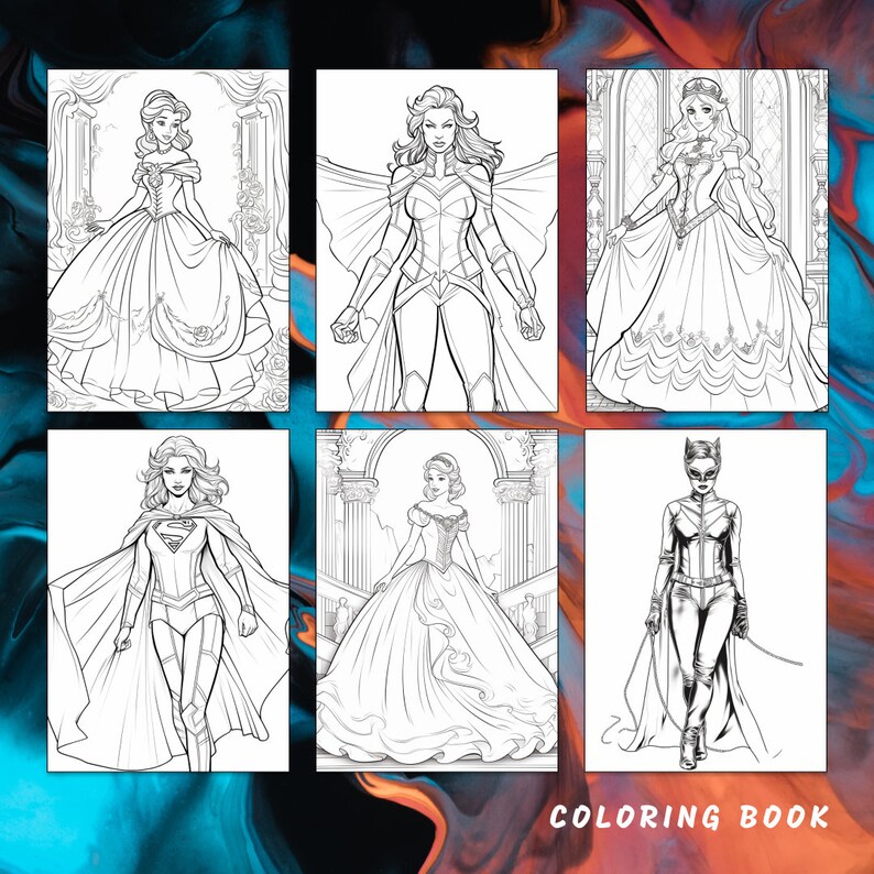 30 Lady Coloring Page, Cosplay Coloring Book, Superheroes Coloring Book ...