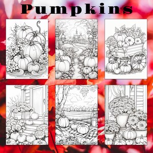 30 Autumn Pumpkins Coloring Page, Autumn Coloring, Coloring Book ...