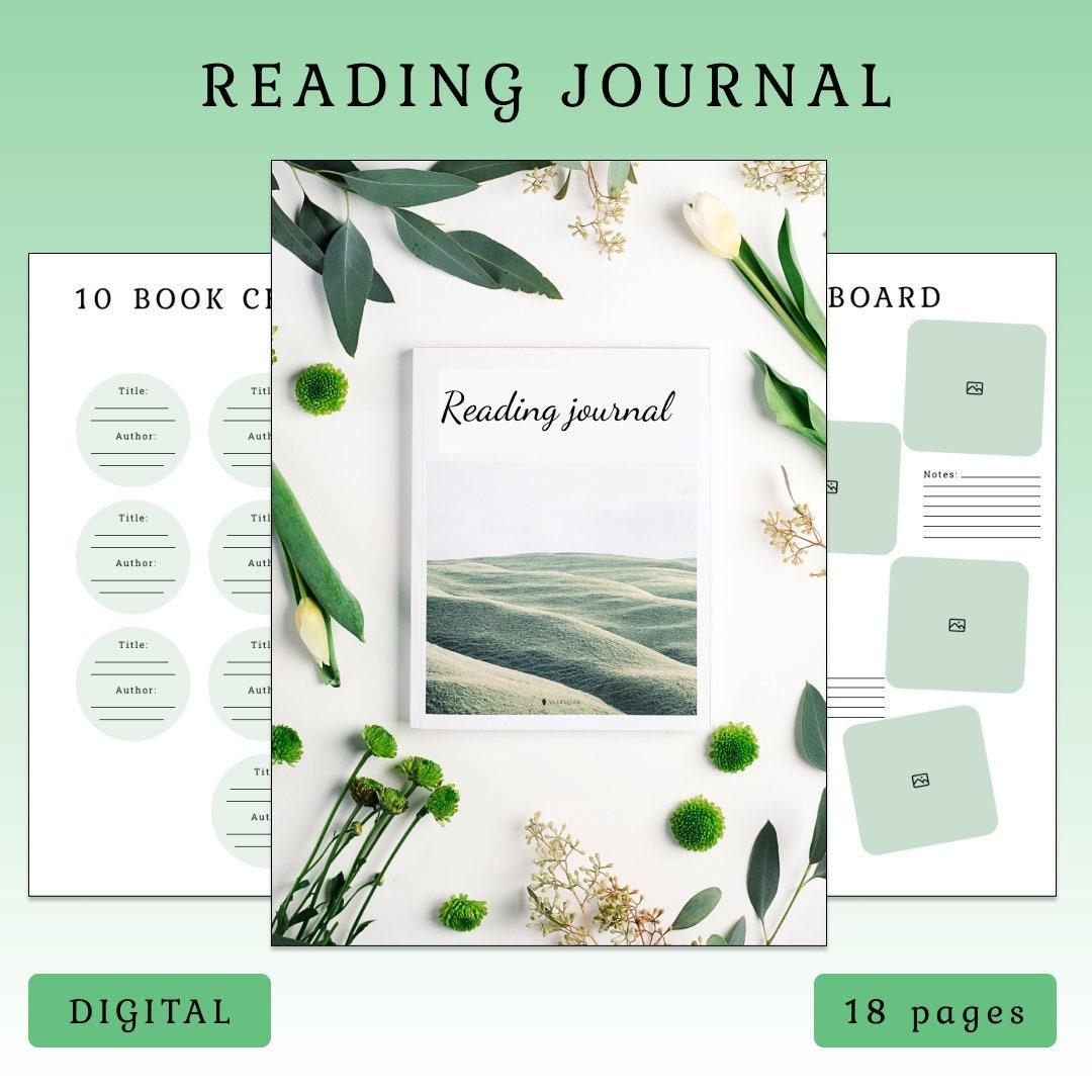 Digital Reading Journal, Digital Reading Planner, Reading Tracker, Book ...