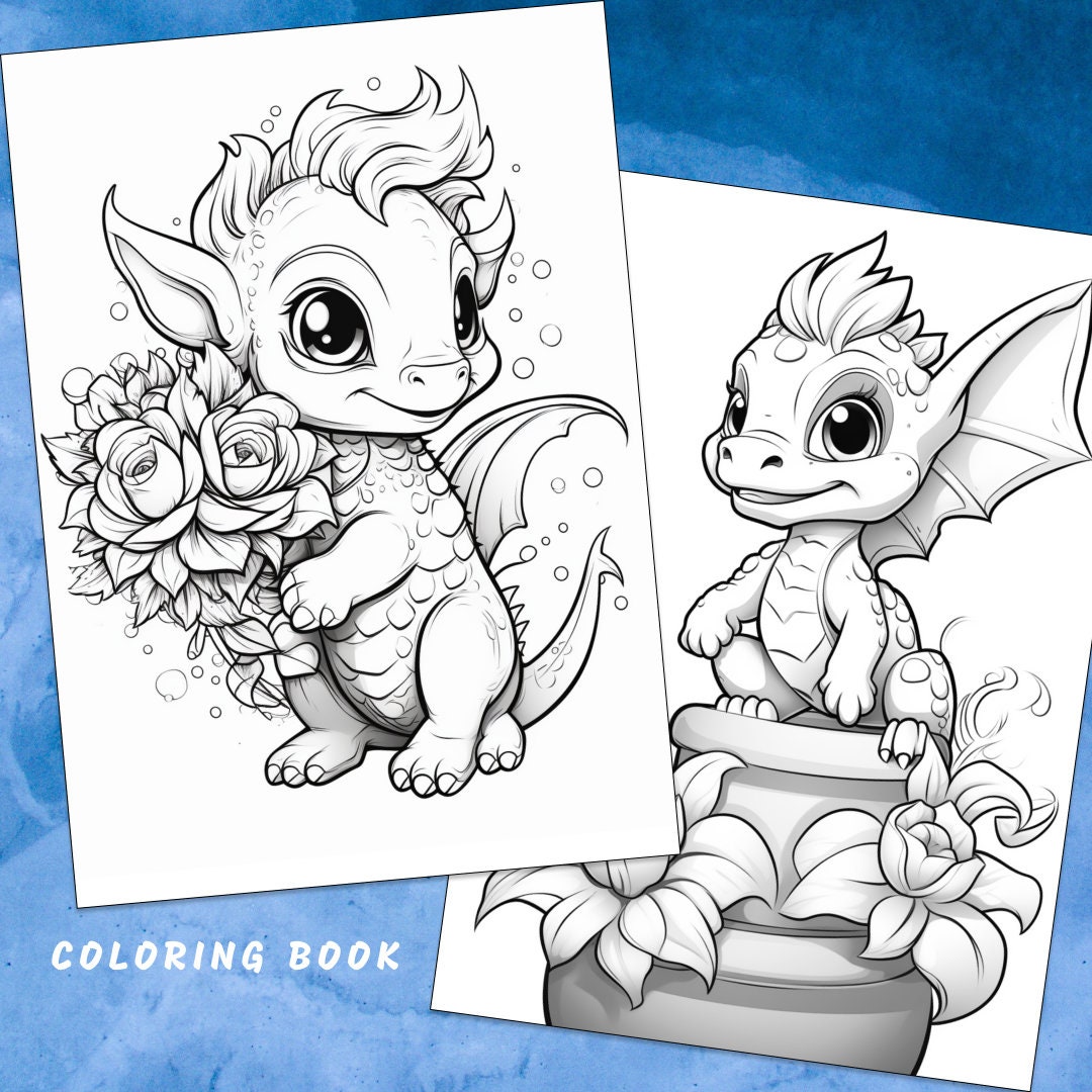 30 Blooming Dragon Coloring Page, Cute Dragon Coloring, Flower Coloring ...
