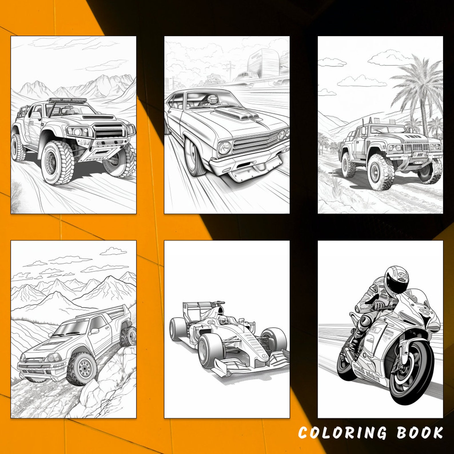 30 Car Coloring Book Car Coloring Page Car Coloring Auto - Etsy
