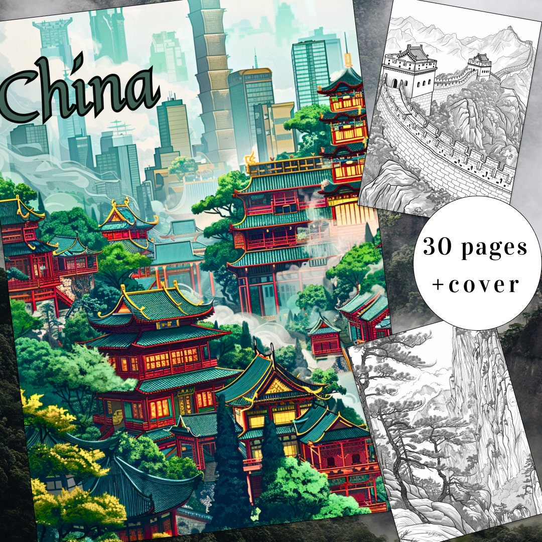 30 China Coloring Page, China Architecture Coloring, Chinese Scenes ...